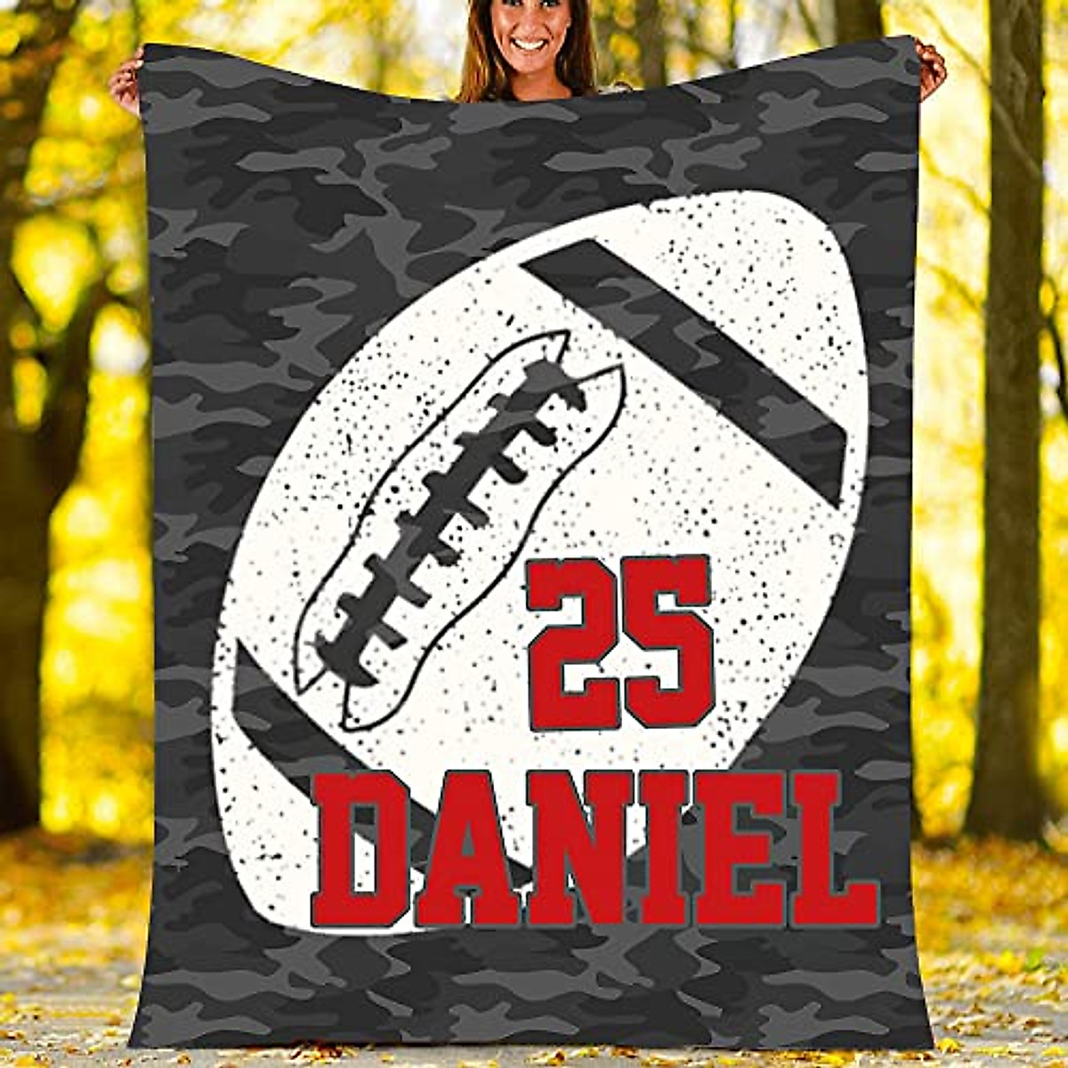Personalized Football Blanket, Football Lover Blanket, Football Lover Gifts, 2021 Blanket, Sport Blanket, Sport Lover Gifts For Son Men Kid Cozy Plush Fleece Blanket size 50x60 inchGifts for Women, Me