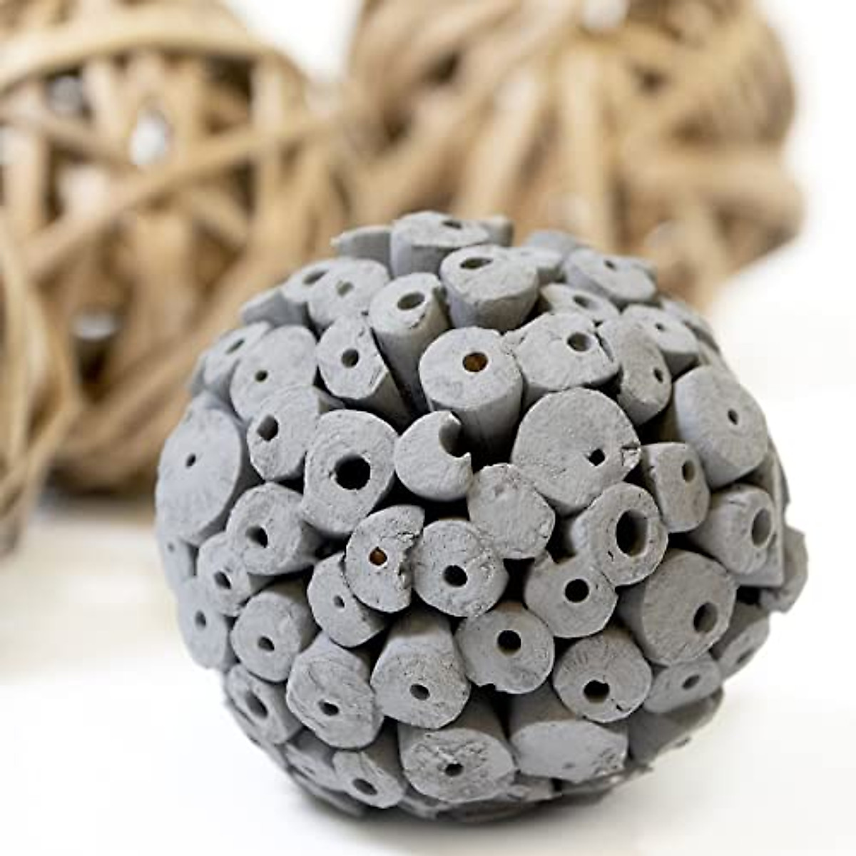 ANDALUCA Large Decorative Vase Filler Bag with Orbs, Balls (Grey)