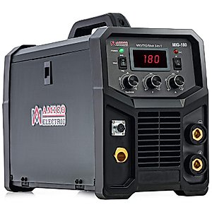 Amico MIG-180, 180-Amp MIG/MAG/Flux-cored/Lift-TIG/Stick Arc DC Inverter Welder, 115/230V Dual Voltage Welding, Compatible Spool Gun: SPG15250