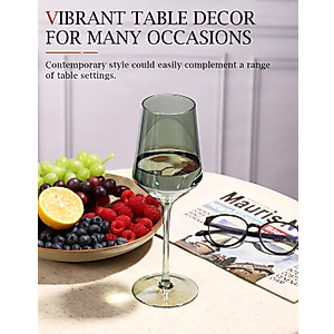 comfit Colored Wine Glasses Set of 6-15 oz, Unfading Color, Hand-blown Wine Glasses - Gifts for Wine Lovers, Thanksgiving Christmas Gifts for Women