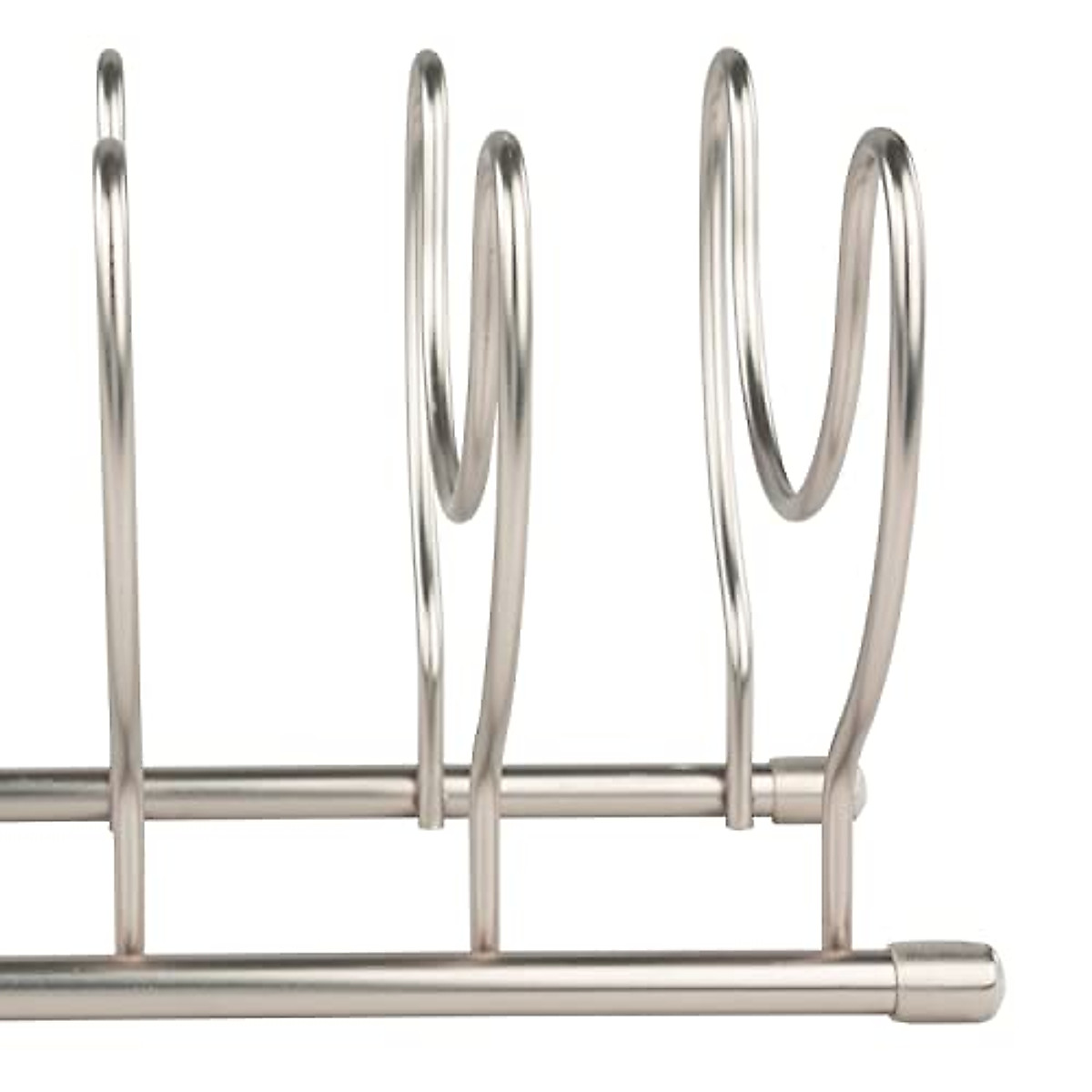 Spectrum Diversified Euro Kitchen Lid Organizer for Plates, Cutting Boards Bakeware, Cooling Racks, Pots & Pans, Serving Trays, and Reusable Containers, Satin Nickel
