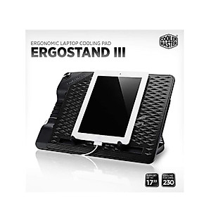Cooler Master Ergonomic Laptop Cooling Pad. NotePal Ergostand 3 The ergonomic cooling stand built for laptops up to 17"