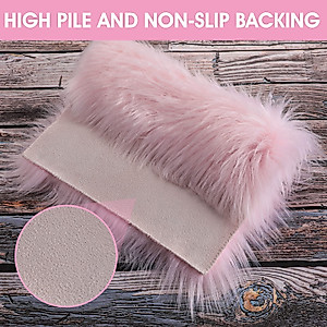 WLLHYF 10 Inches Mini Square Faux Fur Rug， Small Fluffy Area Rug Cushion for Living Room Sofa Bedroom Floor Soft Square Chair Cover Seat Pad Nail Mat for Photographing Background of Jewelry