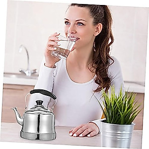 SHOWERORO 1pc Stainless Steel Kettle Stove Top Kettles Coffee Espresso Maker Large Capacity Kettle Tea Maker Strainer Teapot Small Tea Kettle Water Boiling Container Silver