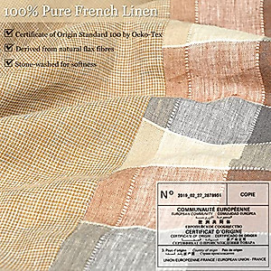 howdy deco 100% Stone Washed Pure French Linen Duvet Cover Queen Soft Bedding Set Comforter Cover Wrinkle-Free Comfort with Button Closure (Khaki, 1 Linen Duvet Cover 2 Pillow Shams)