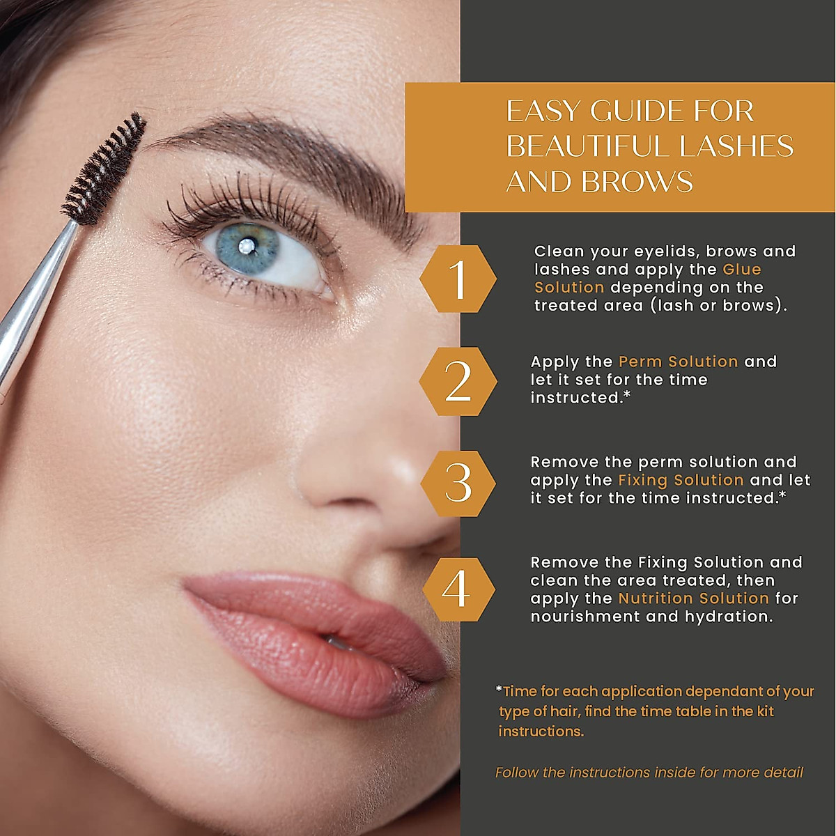 Nadeu Beautycare Eyebrow Lamination Kit & Lash Lift Kit Deluxe Set - Includes Beauty Brushes & Tools - Fuller Feathered Eyebrows & Curled Lashes - DIY at Home for Gorgeous Lifted Lashes & Trendy Brows