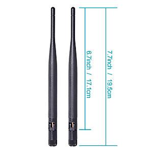 Bingfu Dual Band WiFi 2.4GHz 5GHz 5.8GHz 6dBi RP-SMA Male Antenna 15cm 6 inch U.FL IPX IPEX to RP-SMA Female Pigtail Cable 2-Pack for WiFi Router Wireless Mini PCI Express PCIE Network Card Adapter