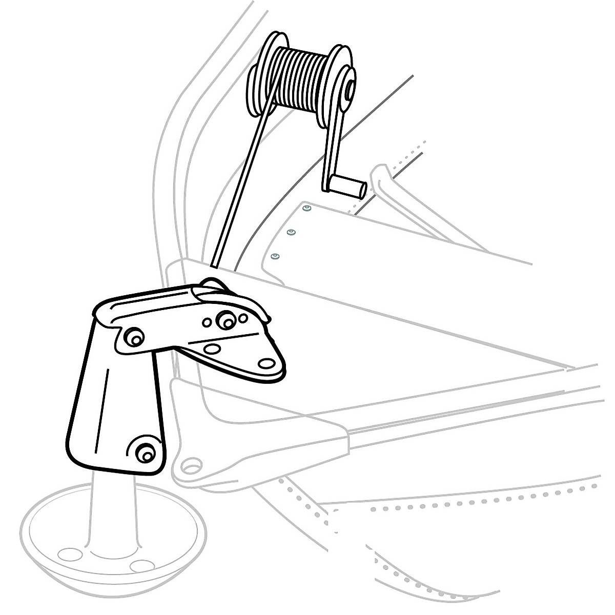 Attwood 13710-4 Anchor Lift System, Lifts and Drops Anchor, Heavy-Gauge Steel, Self-Lubricating Nylon Wheels