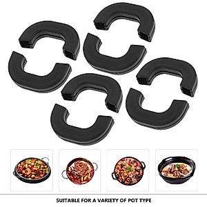 KICHOUSE 4pcs Pot Earrings Silicone Pot Hot Pan Handle Sleeve Pot Grip Cover Wok Assist Hot Handle Holder Silicone Hot Skillet Handle Metal Steamer Cast Iron Pot Rack Mini