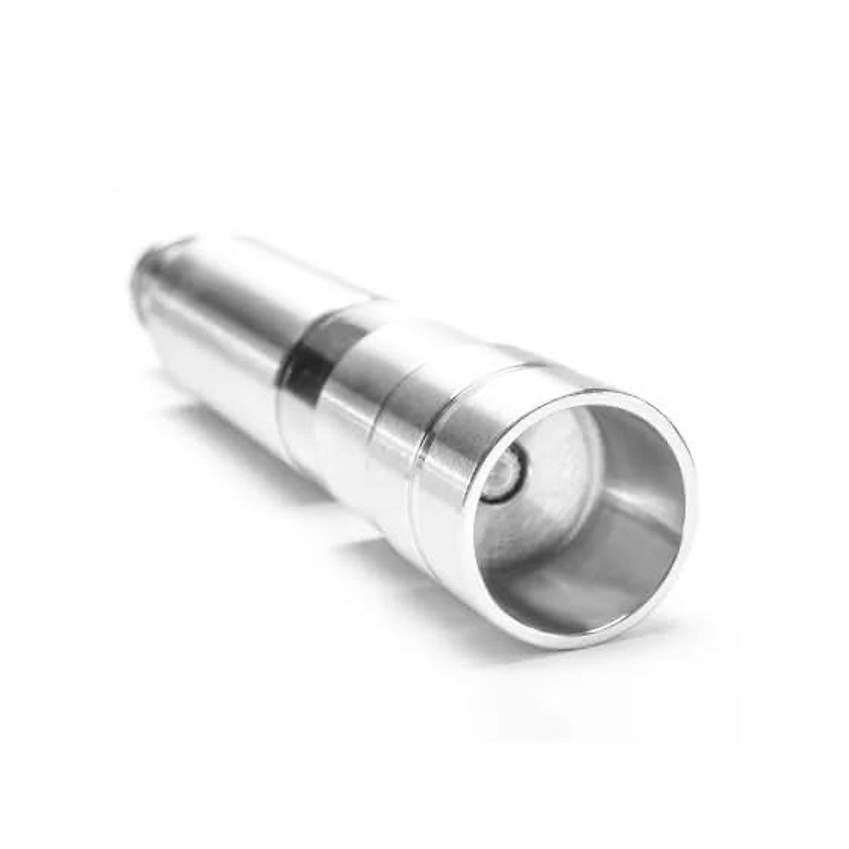 Fletchers' Mill Stainless-Steel Pump and Grind Salt or Pepper Mill, Modern Thumb Button Grinder, One-Handed Operation