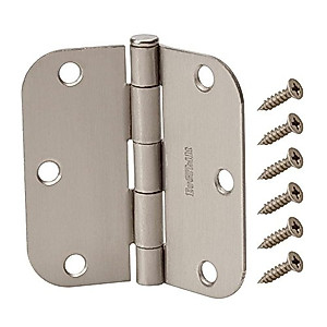 Everbilt 3-1/2 in. x 5/8 in. Radius Satin Nickel Door Hinge Value Pack (12 per Pack)
