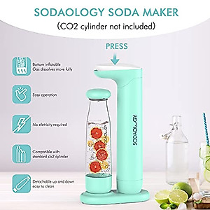 Sodaology Sparkling Water Maker Soda Maker with Two 1L BPA Free Reusable Bottles (CO2 Cylinder Not Included)