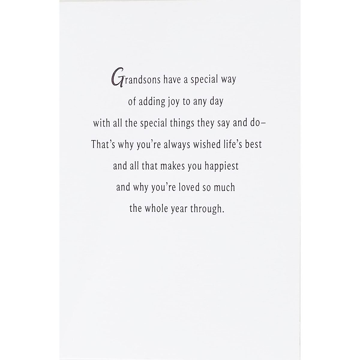 Greeting Card A Grandson Fills Each Day With Joy By Filling Hearts With Love Happy Birthday You're Always Wished Life's Best