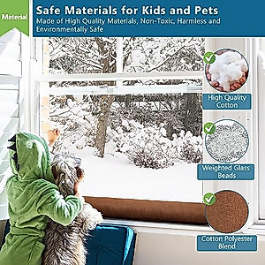 Anze Door Draft Stopper for Bottom of Door 36 inch Weighted Triangle Under Door Cold Air Stoppers Weather Stripping Wind Noise Blocker Door Sweeps, Brown