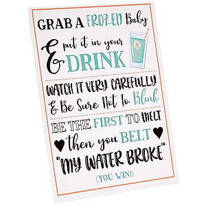 Juvale My Water Broke Baby Shower Game with 60 1-Inch Mini Plastic Babies, 3 Ice Cube Trays, and 1 Sign