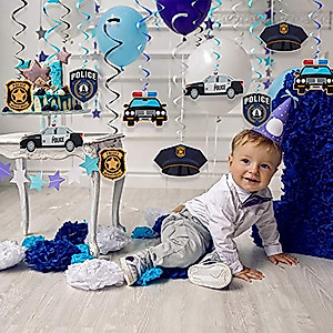 25 Pieces Police Party Hanging Swirls Police Party Supplies Birthday Party Decor Graduation Party Decor Hanging Decor Spirals and Swirls for Party