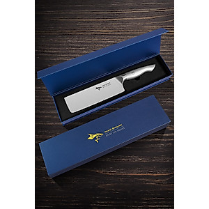 MAD SHARK Nakiri Vegetable Chef Knife 7 Inch, Razor Sharp Usuba Knife, Multipurpose Chopping Knife with Precision and Beauty, for Home and Kitchen