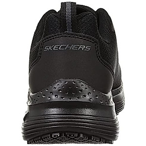 Skechers Women's Athletic lace up Arch Fit Sr Health Care Professional Shoe, Black, 7.5