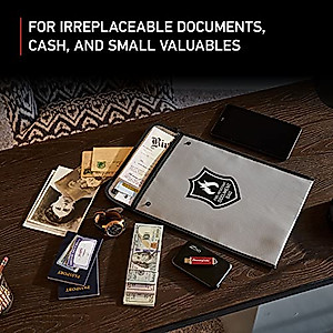 SentrySafe Fire and Water Resistant Bag with Zipper for Documents, 1.5" x 11" x 15", FBWLZ0