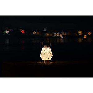 Allsop Home and Garden 30673 Solar Boaters Lantern Oval, Handblown Glass with Solar Panel and LED Light, Weather-Resistant for Outdoor Deck, Patio, Garden, Oval/White, 1-Count