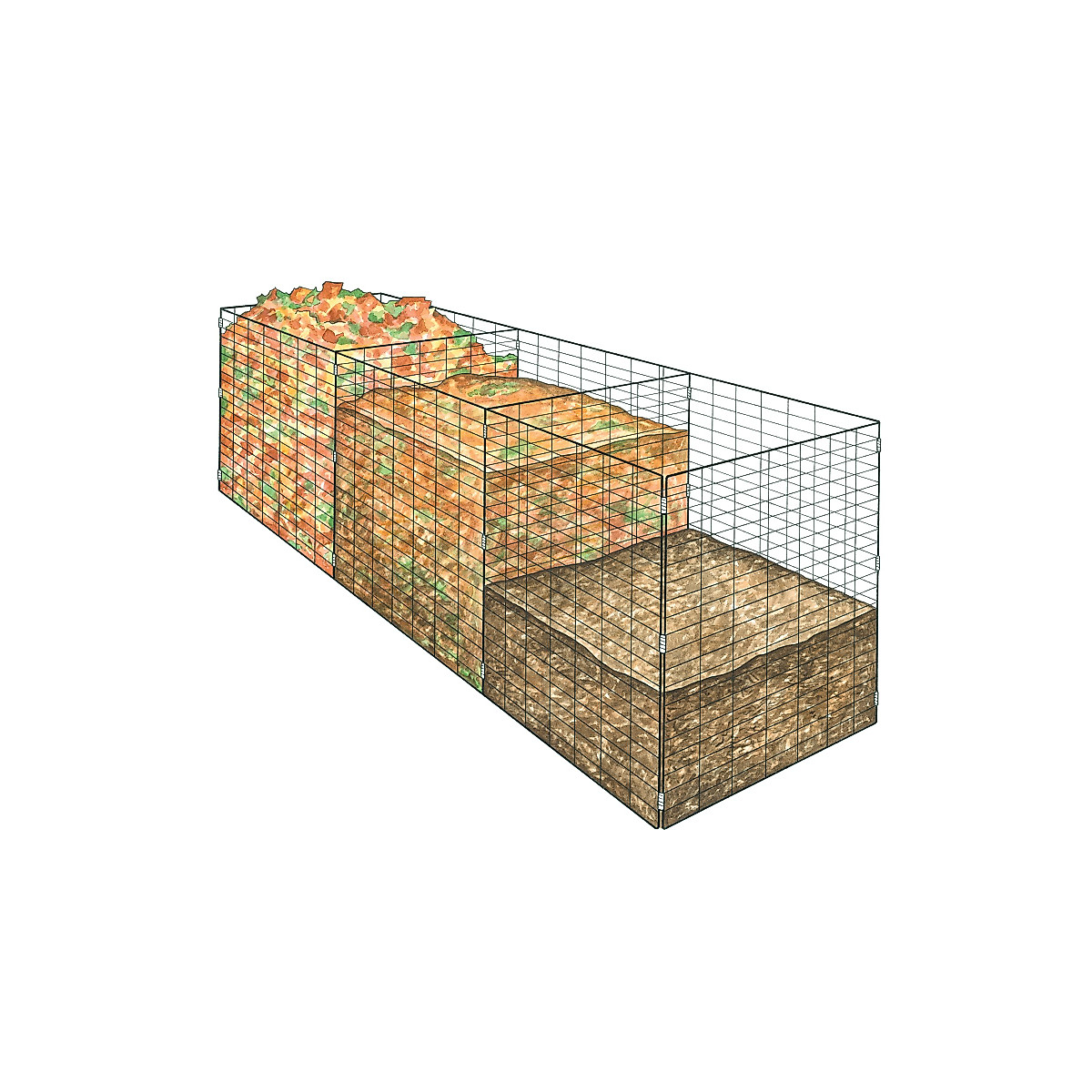 Gardeners Supply Company 3 Wire Compost Bin Composter | Heavy Duty Metal Outdoor Compost Piles Bins with Open Frame Design for Good Aeration | Best for Backyard Garden Organic Waste Composting