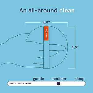 Cleanlogic Detoxify Purifying Charcoal Infused Exfoliating Body Scrubber, Dual-Texture Round Exfoliator Tool for Smooth, Clean Skin, Daily Skincare Routine, 3 Count Value Pack