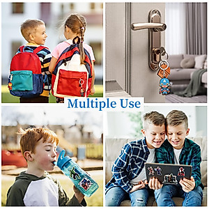 74PCS Super Hero Party Favors Comics Keychain Stickers for Hero Themed Party Supplies, Collect keychains for Bulk Party Favors, School Day Birthday Christmas Party Supplies for Kids