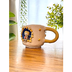 Little Prince cup. Handmade ceramic cup, Hand-painted mug, Unique Surprise gift for Christmas or Birthday. Dishwasher and Microwave safe