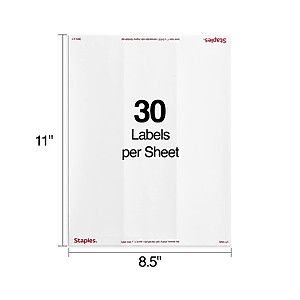 White Mailing Labels for Laser & Inkjet Printers, 1" x 2-5/8", 750/Box