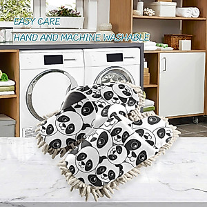 Cute Animal Panda Bear Mop Slippers Shoes Cover for Floor Cleaning Washable Dust Dirty Hair Cleaners Microfiber Mop Socks for Kitchen House Office