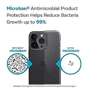 Speck Products Gemshell Glitter iPhone 13 Pro Case, Clear/Clear with Platinum Glitter