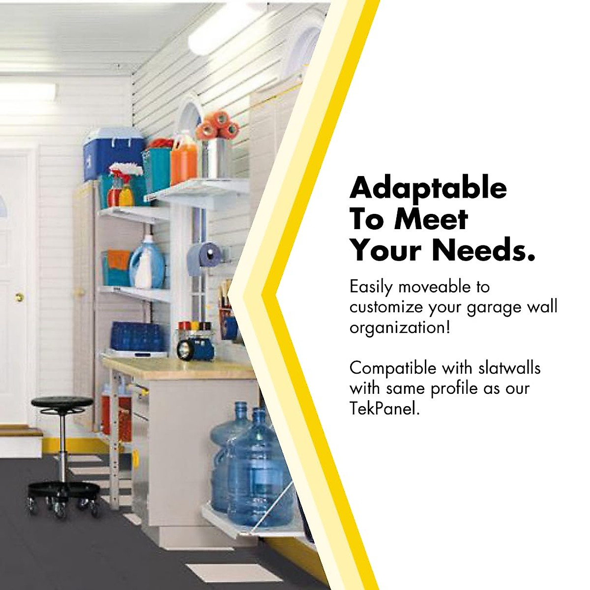 GarageTek 48" Heavy Duty Garage Shelving | Steel Shelf for Garage | Portable Utility Shelf Heavy Duty - Wire Shelving Rack, Mounts on TekPanel, TekTrak and Most Garage Storage Slat Walls