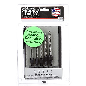 Make it Snappy Tools 5-Piece Drill Bit Adapter Set Compatible with Festool Centrotec Chucks