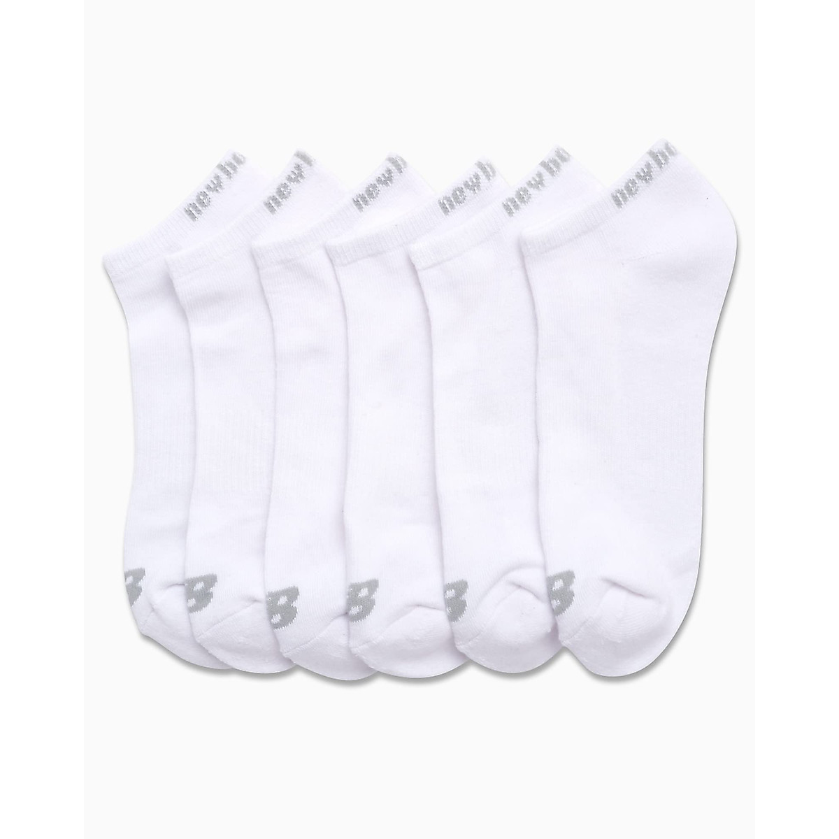 New Balance Men's Low Cut Basic 6-Pack Socks, Size 6-12.5, All White