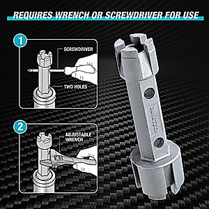 DURATECH Tub Drain Remover Wrench, Tub Dual Ended Drain Wrench, Aluminum Alloy Wrench for Bath drains, Shower Drains and Closet Spuds