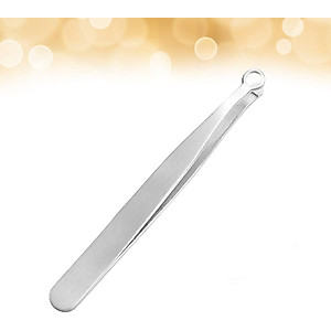 EXCEART Precision Nose Hair Tweezer Stainless Steel Round Head Grooming Scissor Eyebrow Clippers Trimmer for Safely Trim Nose and Ears (Silver)