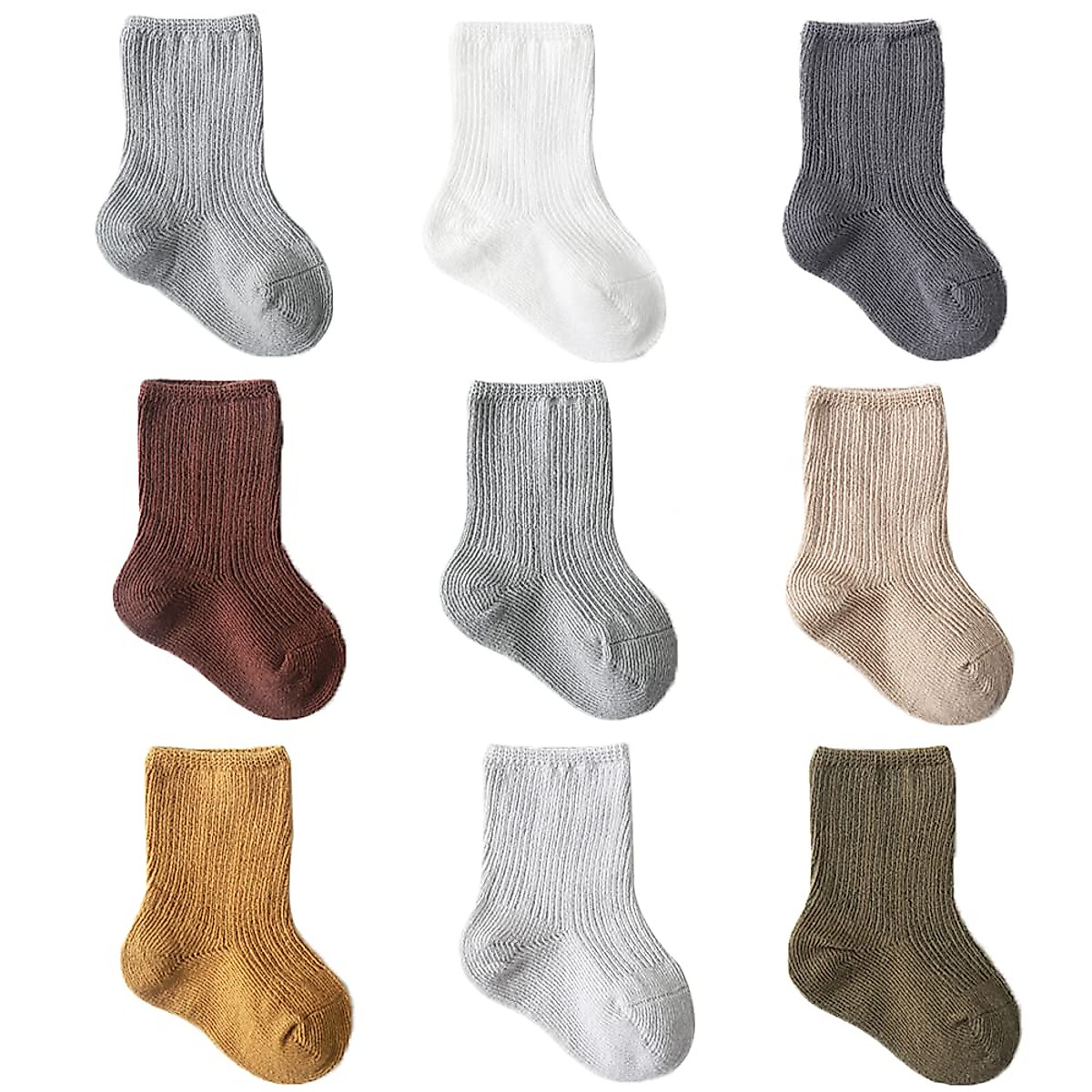 Adeimoo Newborn Cotton Socks Unisex Baby Solid color Sock Ankle Socks for Boy Girls Infant Toddlers 0-6 Months