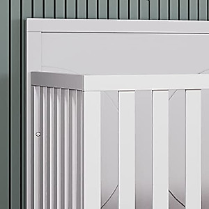 Child Craft Orbit 4 in 1 Convertible Crib, Modern Contemporary Baby Crib Converts to Toddler Bed, Day Bed and Full Size Bed, 3 Adjustable Mattress Heights (Matte White)