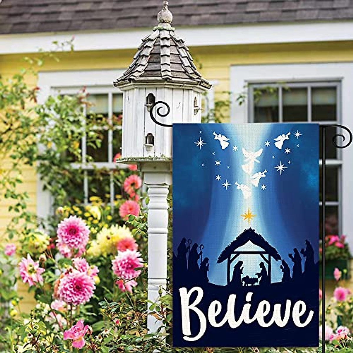 BEZKS Good Friday Garden Flag,Best Choice Believe for Outside 12x18 Double Sided - Religious Yard Decor Christian Farmhouse Holiday Decorations,Spring Floral Garden Flags (FC12)