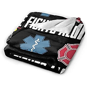 in This Family No One Fights Alone First Responder Blankets and Throws Twin Large Blanket Warm Soft Blankets for Couch Bed Sofa Travel Plush Blanket All Season Season for Women Men