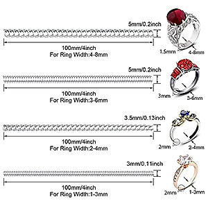 Frienda 16 Pieces Ring Sizer Adjuster for Loose Rings with Silver Polishing Cloth, 4 Sizes