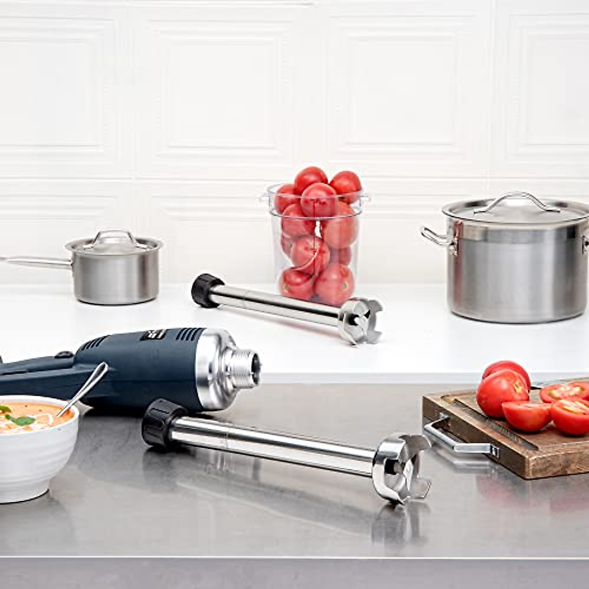 Restaurantware Hi Tek Stainless Steel Blending Shaft - Fits Variable Speed Immersion Blender - 16" - 1 count box