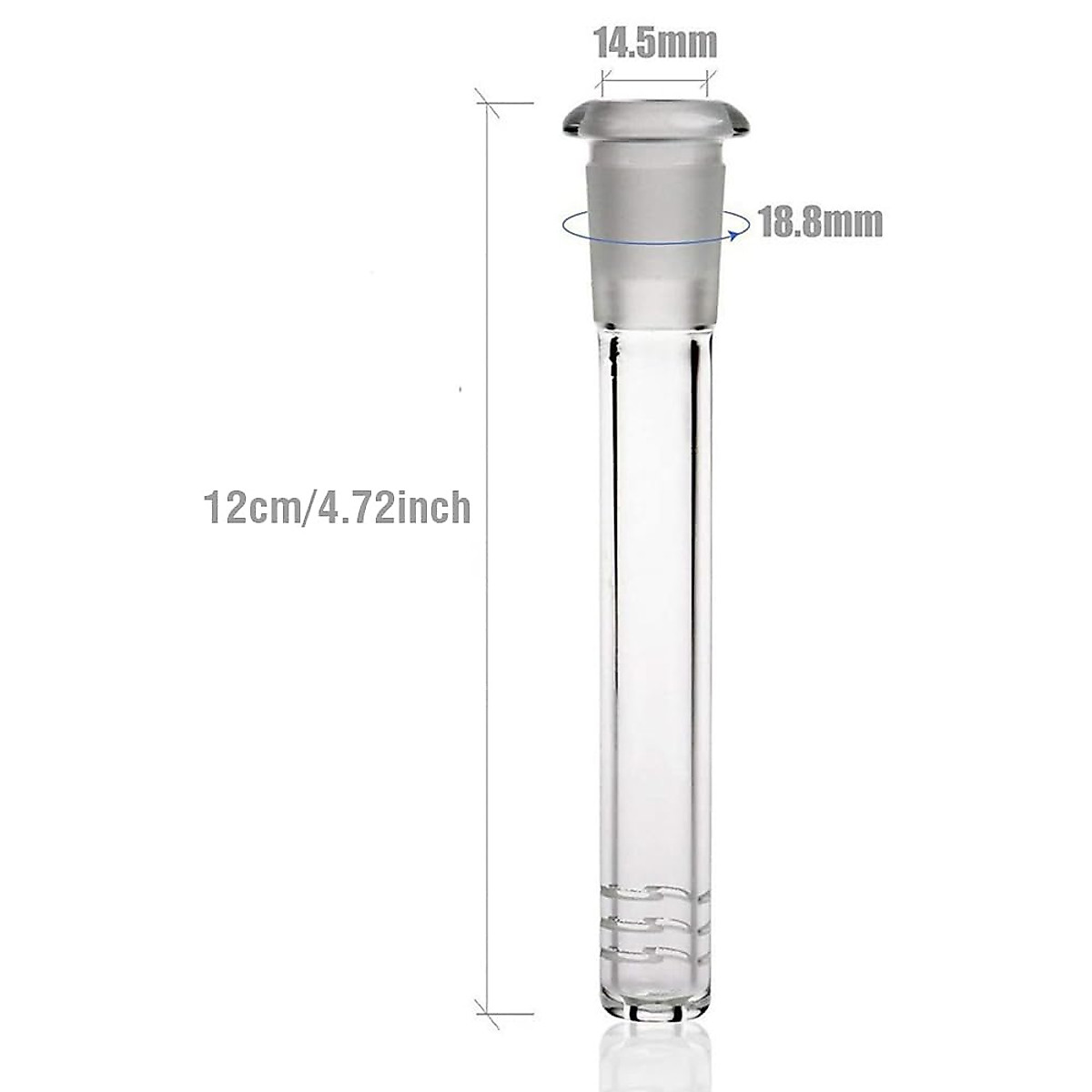 4PCS Scientific Glass Tube Clear Test Tube Down Stem for Science and Lab Experiments with 2 Cleanning Brushes (12CM/4.72INCH)