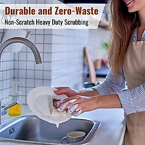 BPA Free Premium 6-Pack Biodegradable Natural Kitchen Dish Sponge Vegan Plant-Based All-Natural Non-Scratch Coconut Fiber & Wood Cellulose sponges Eco-Friendly Organic EcoGrove