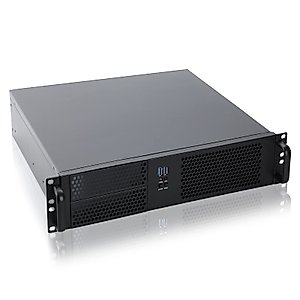 RackChoice 2U Micro ATX Compact Rackmount 2 x 5.25 Chassis Support ATX PC PS2 PSU with Side 80mm Fan