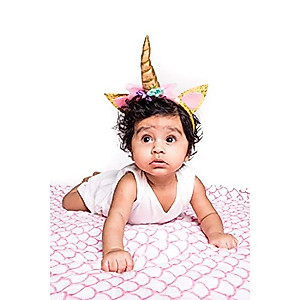 Malabar Baby Organic Cotton Reversible Muslin Snug Blanket, Luxurious Everything Baby Receiving Stroller Blankets for Newborns, Infants & Kids, Cherry Blossom