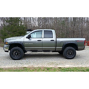 MaxMate Fender Flares Compatible with 2002-2008 Dodge Ram 1500; 2003-2009 2500 3500 (Not Fit 06-09 8ft Bed models), Fine-Textured Paintable Bolt-Riveted Style 4pc | TFD84078