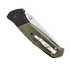 Bear OPS Bear Swipe IV, 3-1/4-inch Blade, 14C28N Sandvik Stainless Steel, OD Green G10 Handle, Assisted Opening with Reversible Pocket Clip (A-400-B4-P)