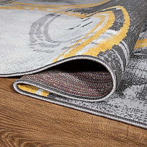 Rugshop Evora Contemporary Modern Circles Area Rug 5' x 7' Yellow