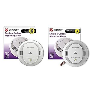 Kidde Smoke & Carbon Monoxide Detector, AA Battery Powered, LED Warning Light Indicators & Hardwired Smoke & Carbon Monoxide Detector, AA Battery Backup, Interconnectable, LED Warning Light Indicators